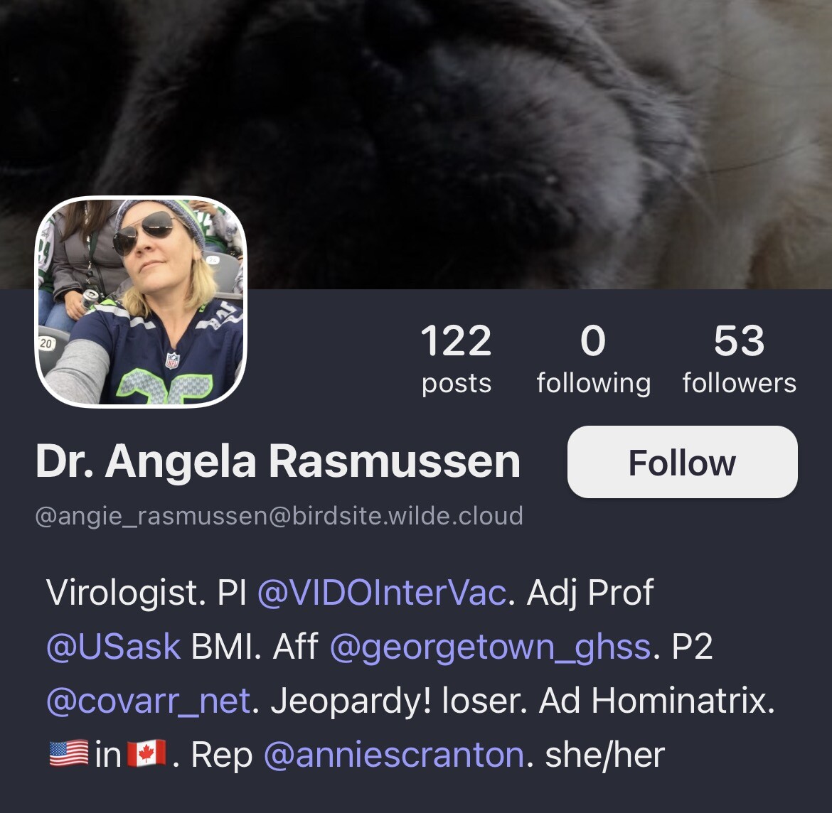 Angie Rasmussen :verified: (@Angie_rasmussen@mstdn.science) - mstdn.science